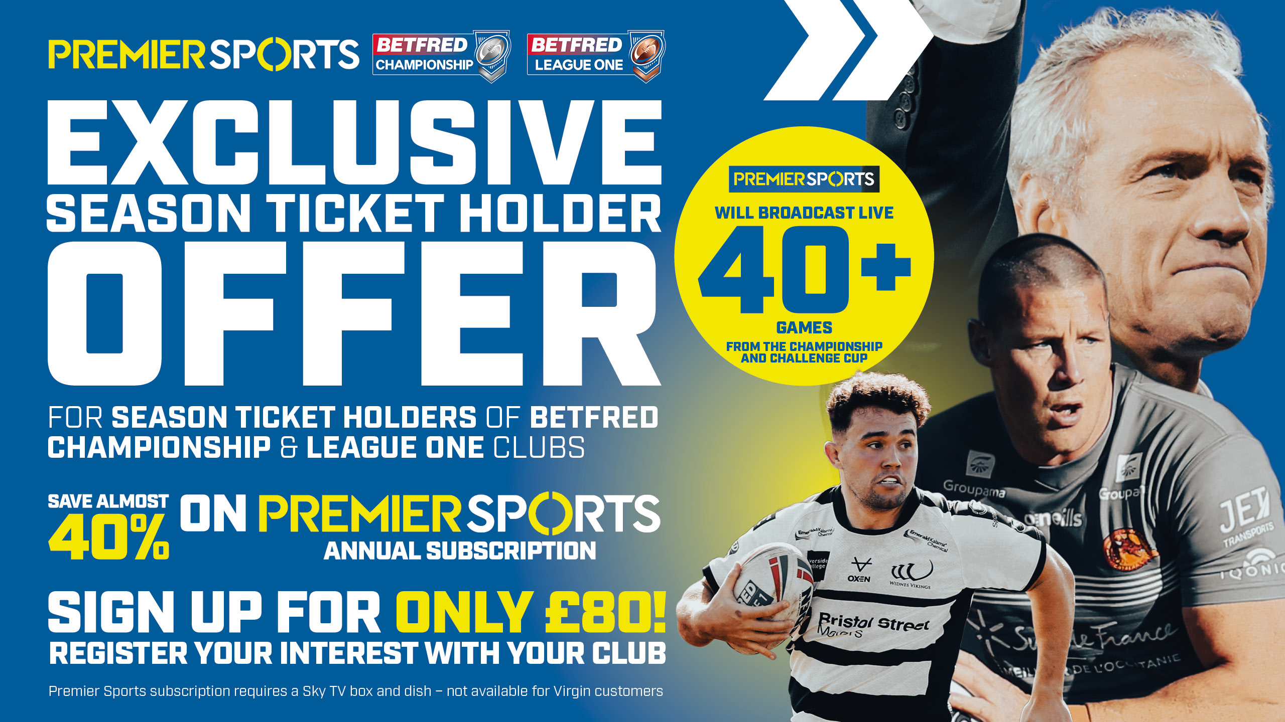 Premier Sports subscription offer for Championship and League 1 season ...